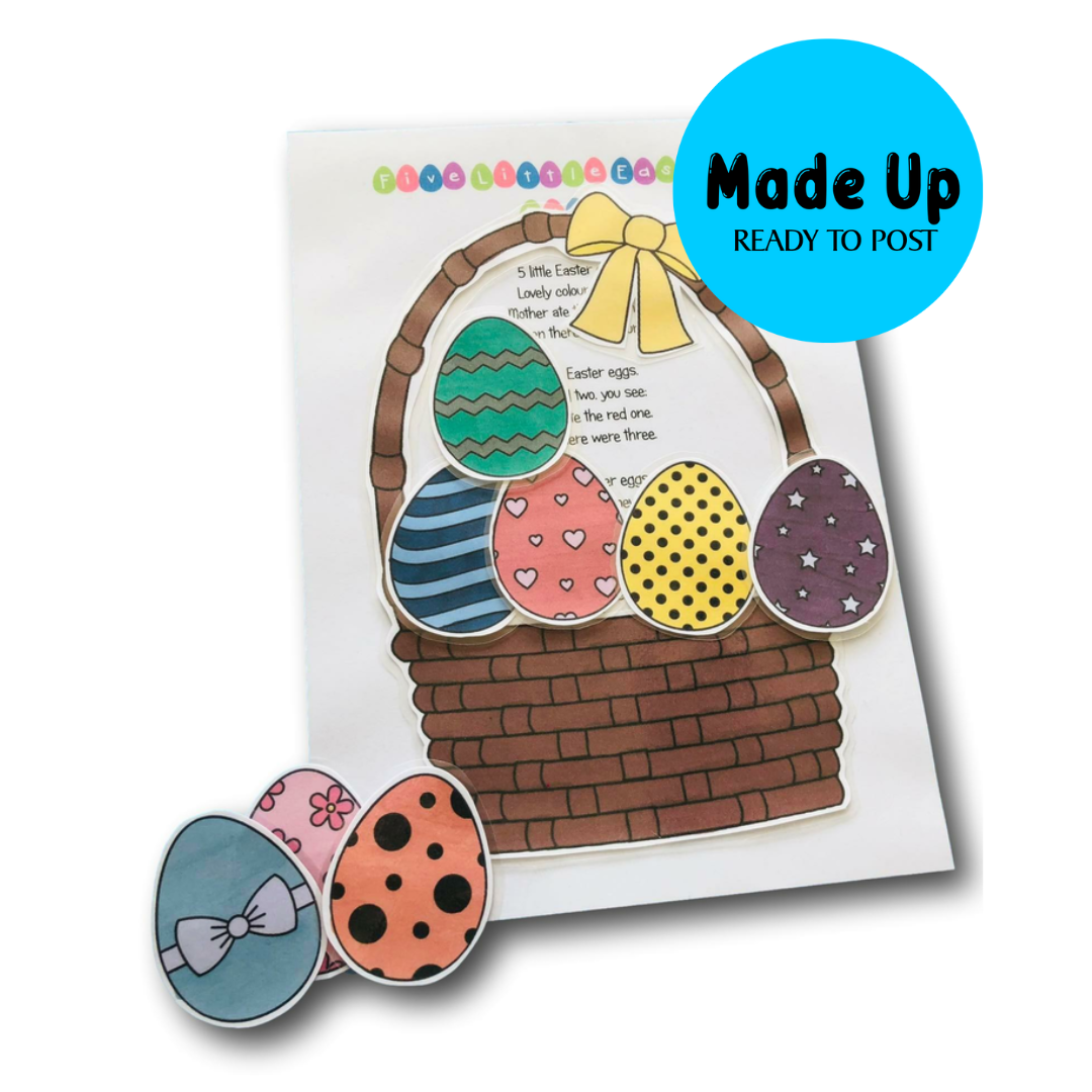 Five Little Easter Eggs- Printed and Made Up Magnetic Board Poem and H ...