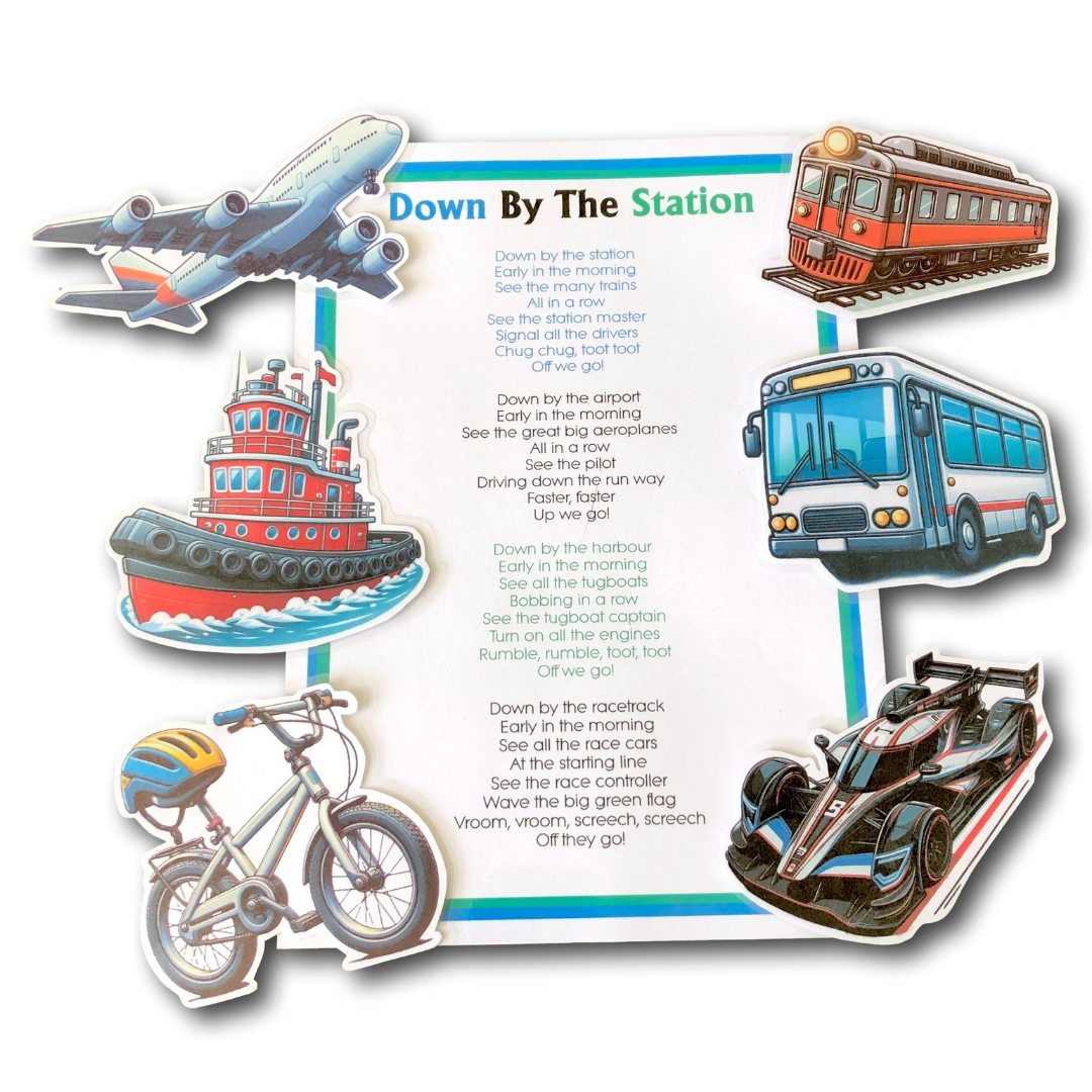 Down By The Station - Printable Board Song – Learning Differently NZ