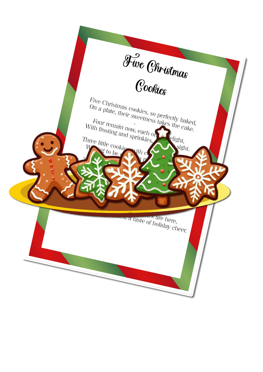 Five Christmas Cookies - Printable Board Story – Learning Differently NZ