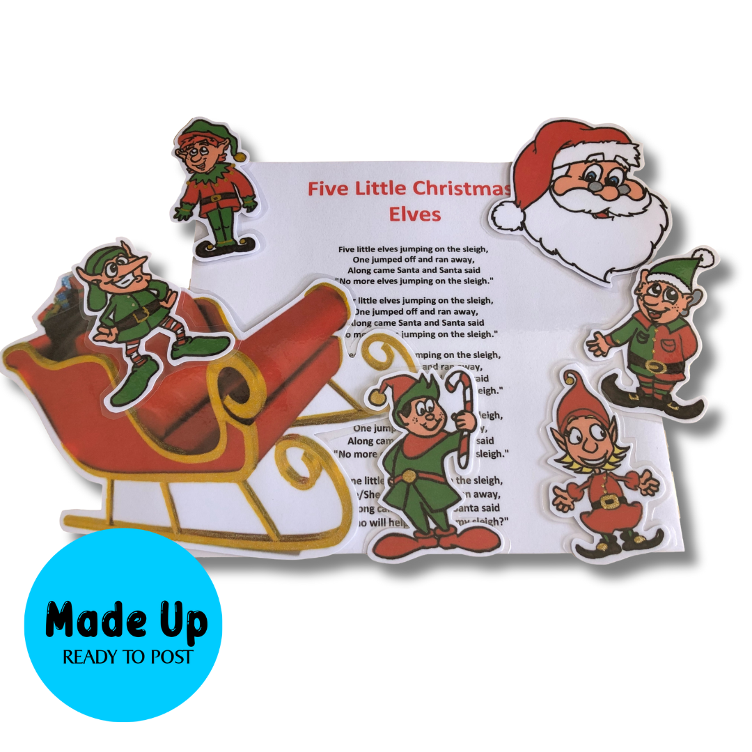 Five Little Christmas Elves - Printed and Made Up – Learning Differently NZ
