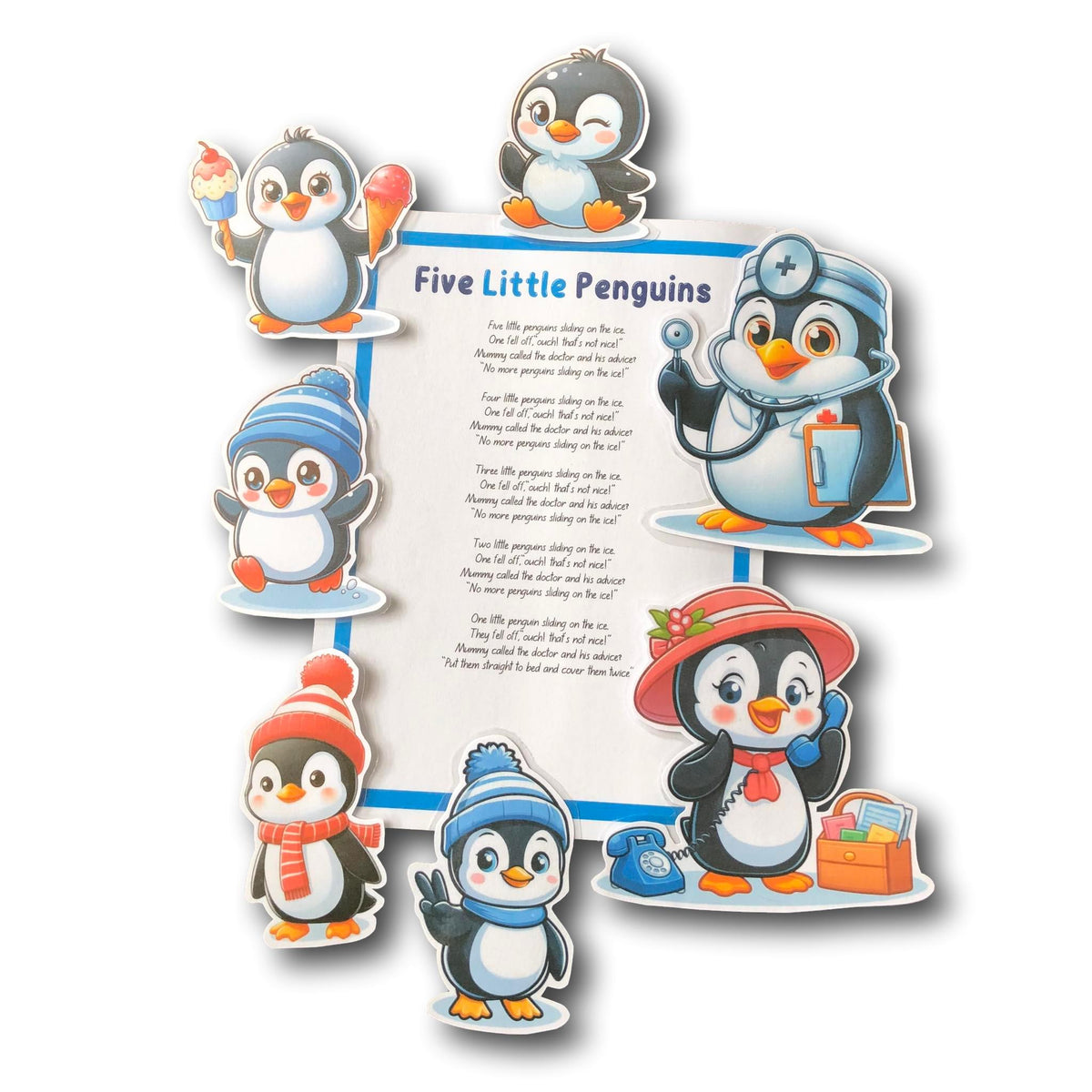 Five Little Penguins - Digital, Printable Magnetic Board Song ...