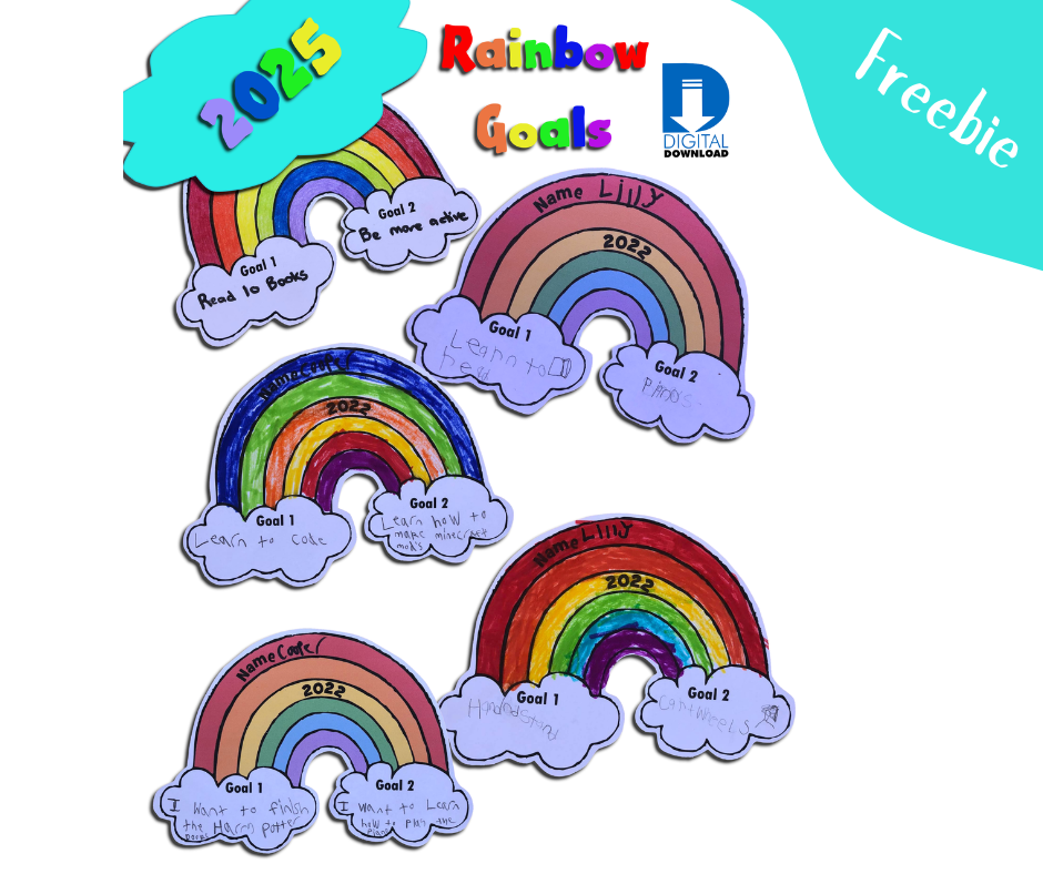 2025 Rainbow Goal Setting Printable – Learning Differently NZ