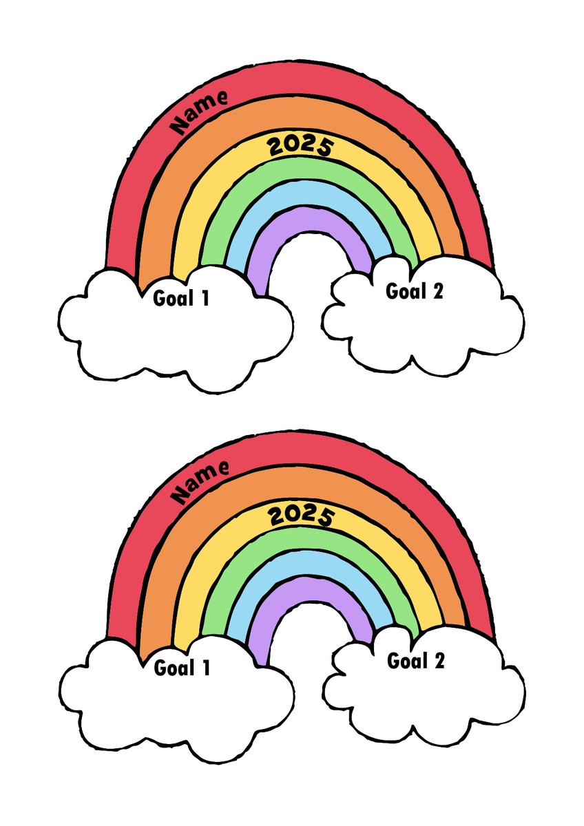 2025 Rainbow Goal Setting Printable – Learning Differently NZ