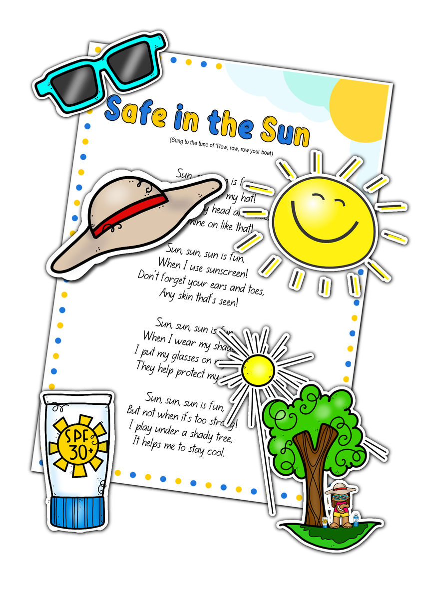 Safe In The Sun - Printable Board Song – Learning Differently NZ