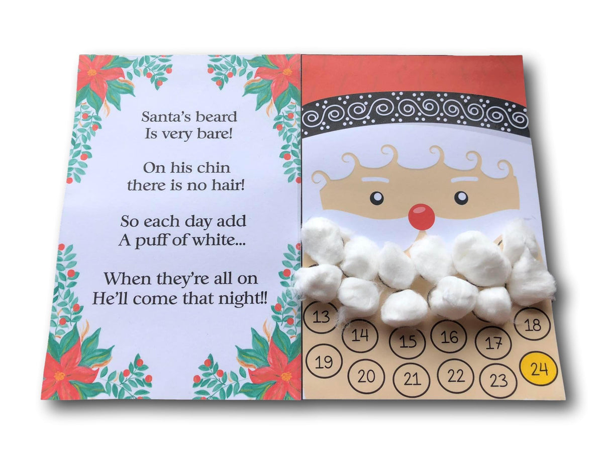 Santa's Beard Printable Advent Calendar – Learning Differently NZ
