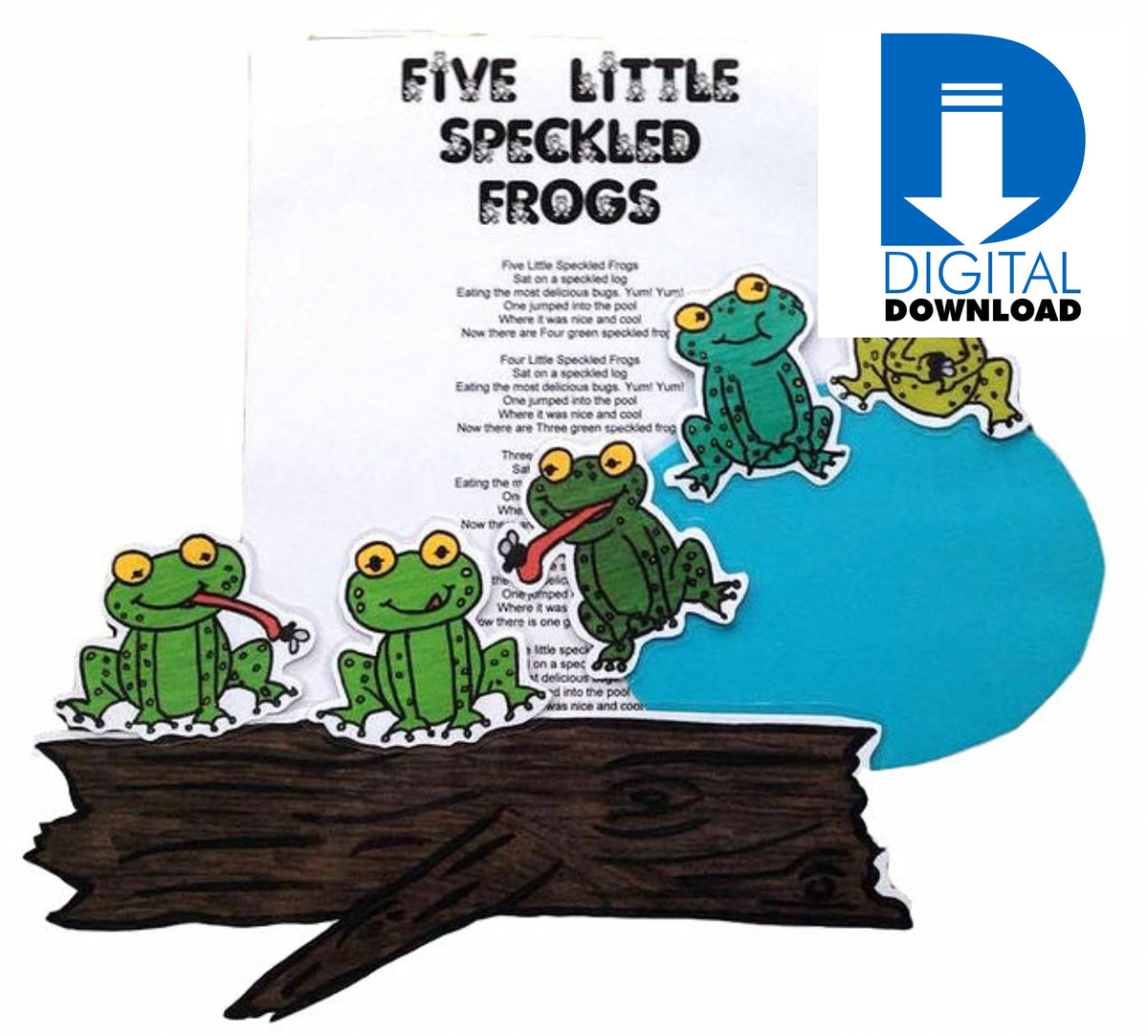 Five Little Speckled Frogs (Make Your Own) - Digital, Printable Magnet ...