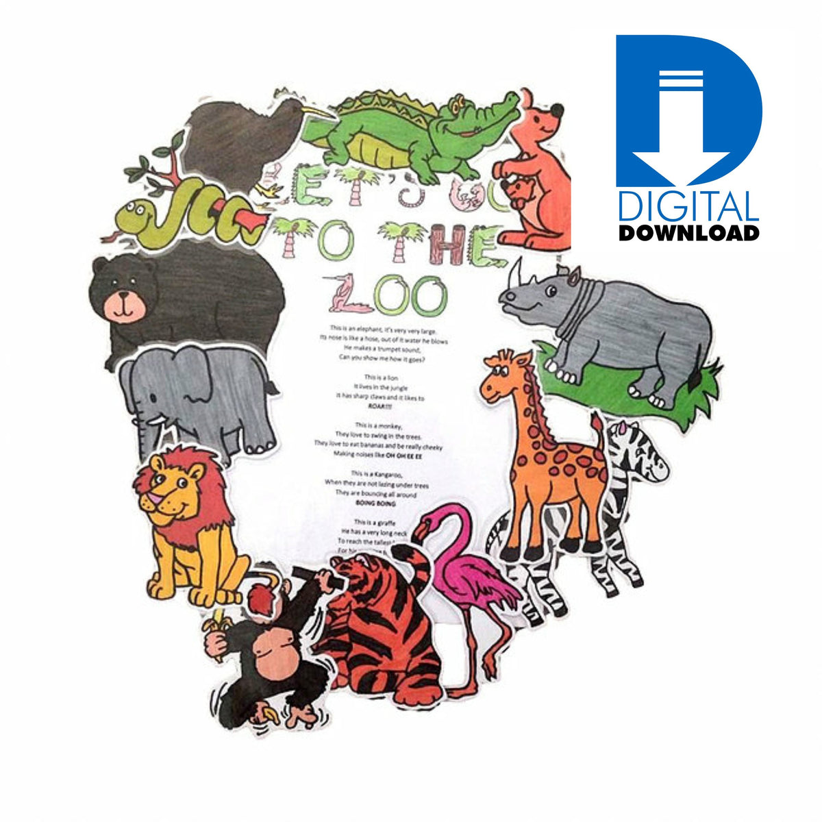 Lets Go To The Zoo - Digital, Printable Magnetic Story – Learning ...