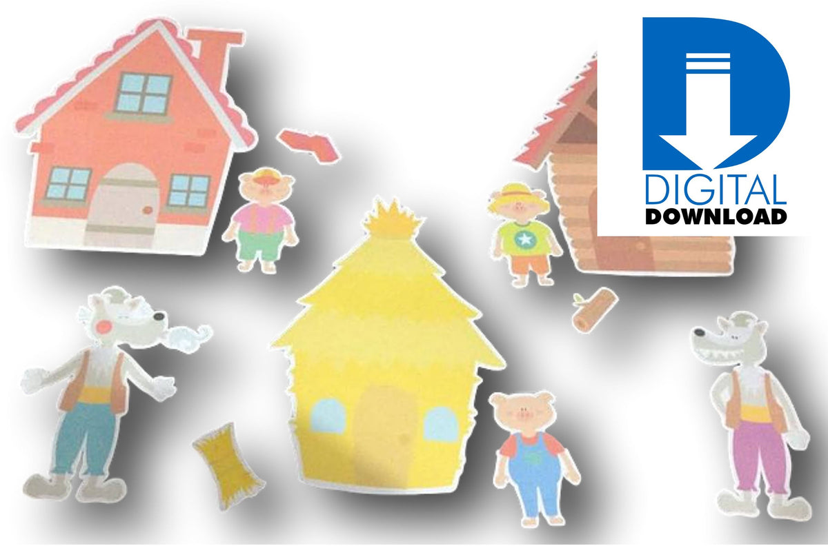 The Three Little Pigs (Make Your Own) - Digital, Printable Magnetic St ...