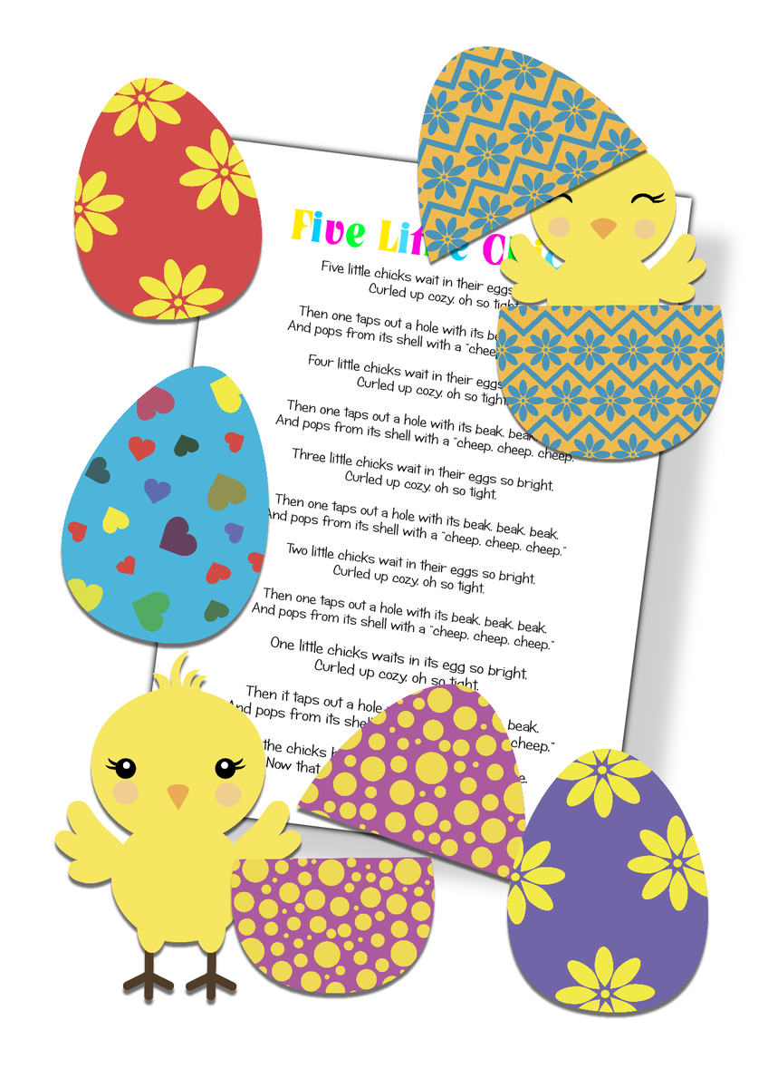 Five Little Easter Chicks - Printable Board Poem – Learning Differently NZ