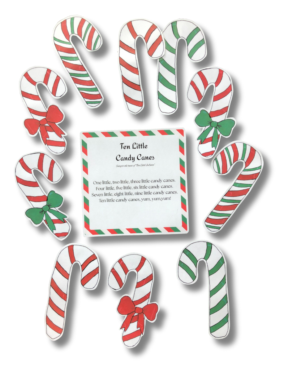 Ten Little Candy Canes - Digital, Printable Magnetic Board Song ...