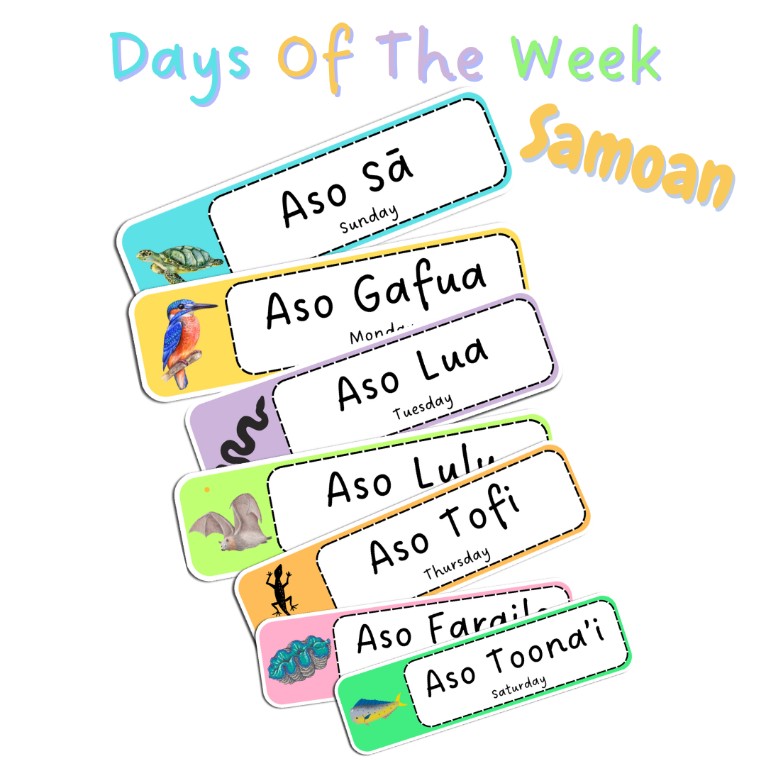 Samoan Days Of The Week - Digital Printable Board Labels – Learning ...