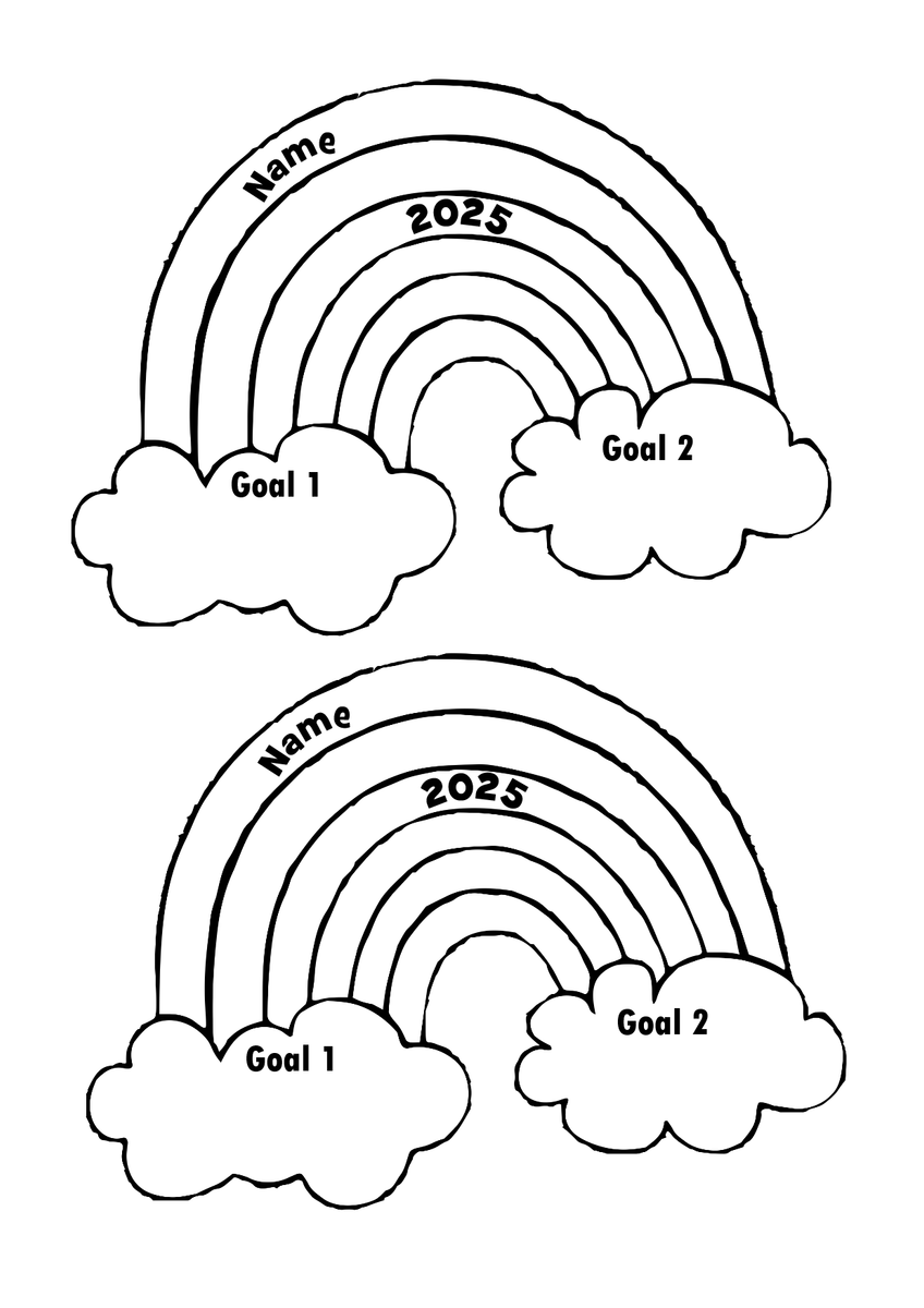 2025 Rainbow Goal Setting Printable – Learning Differently NZ
