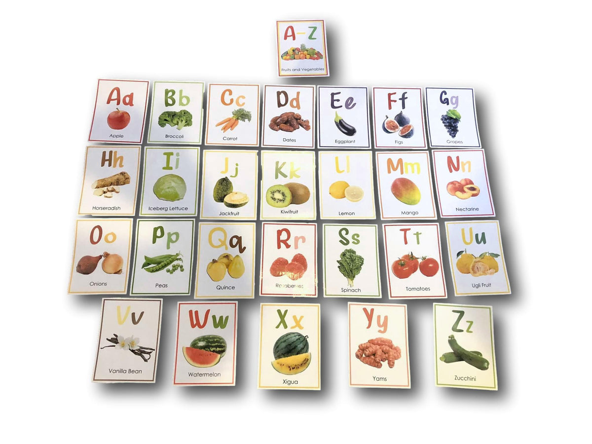 Alphabet Flash Cards - Fruits and Vegetables – Learning Differently NZ
