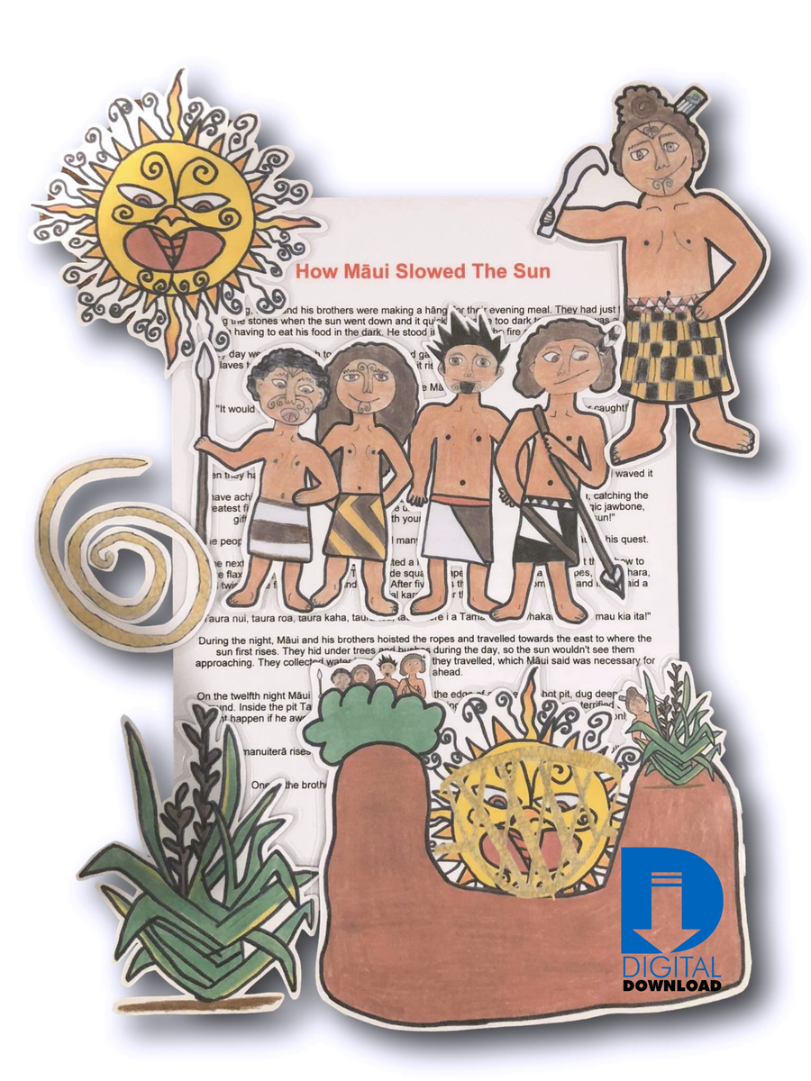 How Māui Slowed The Sun - Printable Board Story – Learning Differently NZ