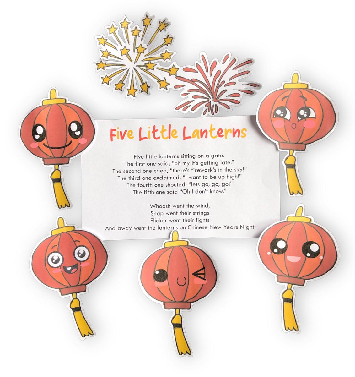 Five Little Lanterns - Digital, Printable Magnetic Poem – Learning ...