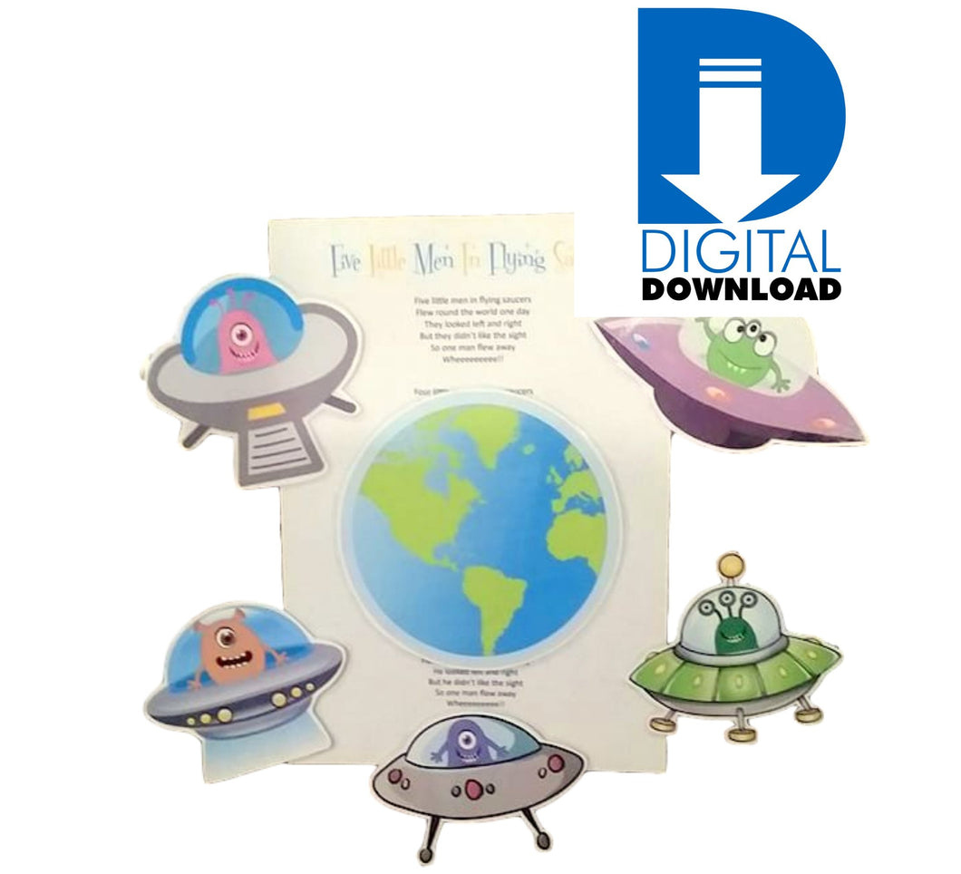 Five Little Men In Flying Saucers (Make Your Own) - Digital, Printable ...