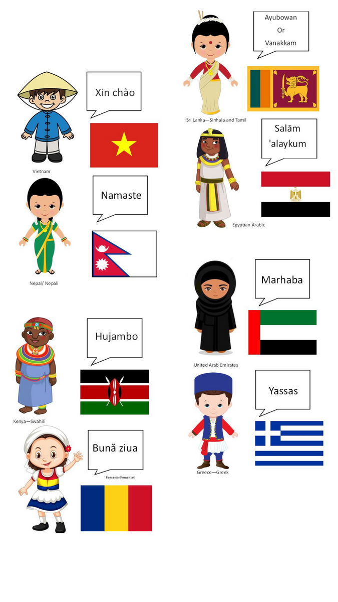 "Hello" Around The World 11 Countries Bundle 2 - Digital, Printable Ma ...
