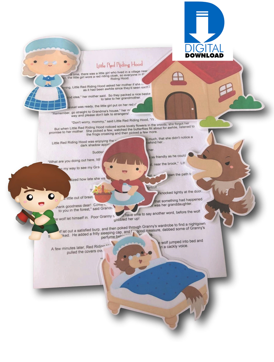Little Red Riding Hood - Digital, Printable Magnetic Story – Learning ...