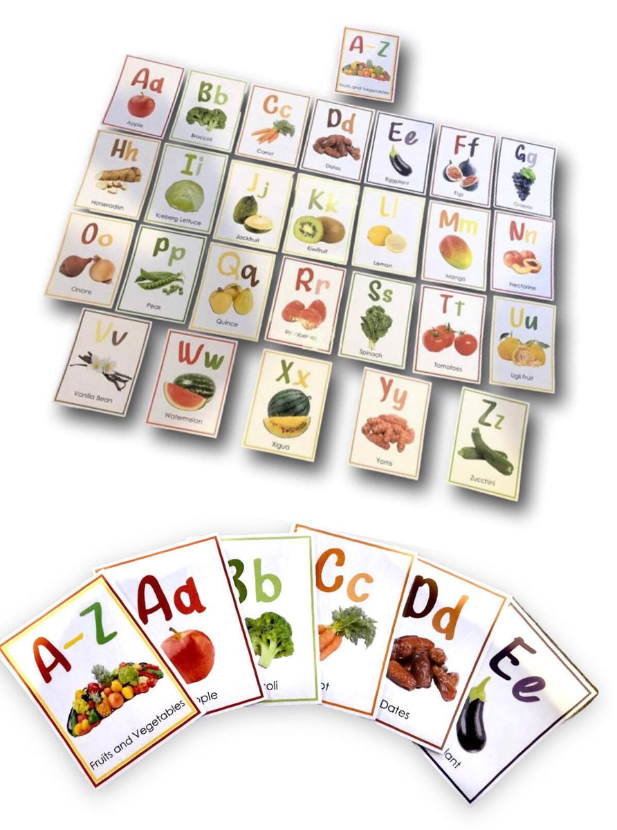 Alphabet Flash Cards - Fruits and Vegetables – Learning Differently NZ
