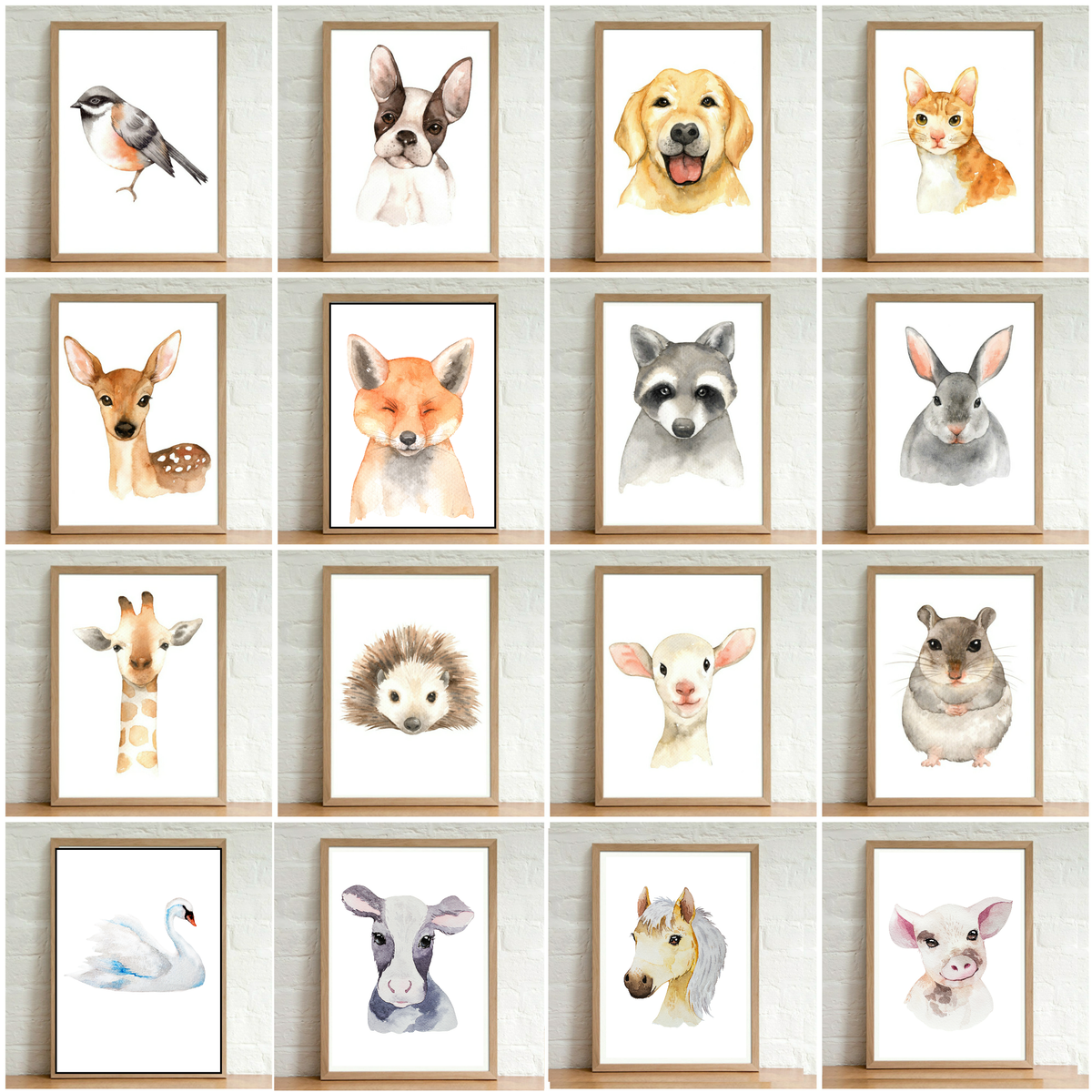 A4 Animal Plain Watercolour Print – Learning Differently NZ